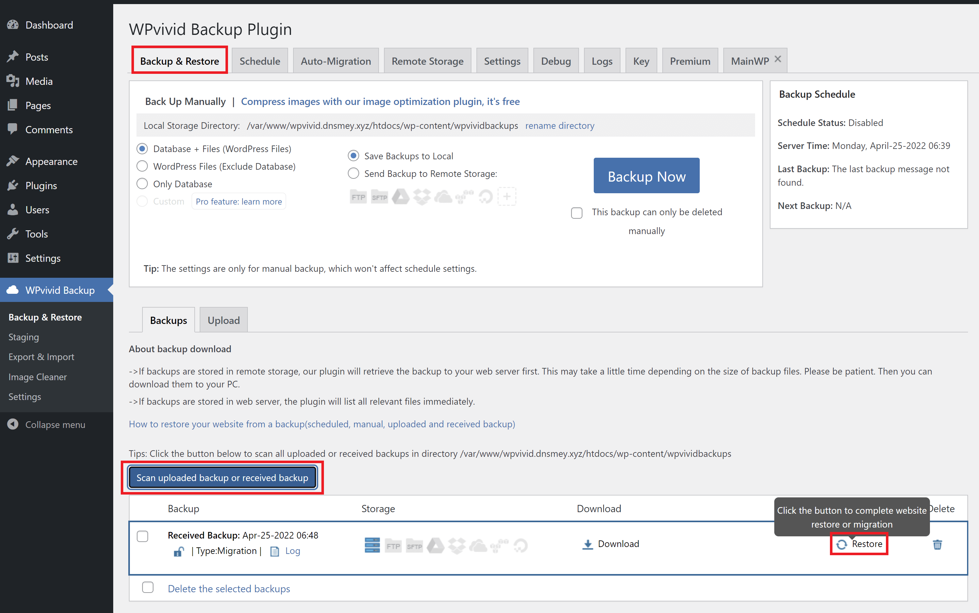 WPvivid Tutorial: How to Migrate a WordPress Website with the WPvivid Plugin | GridPane